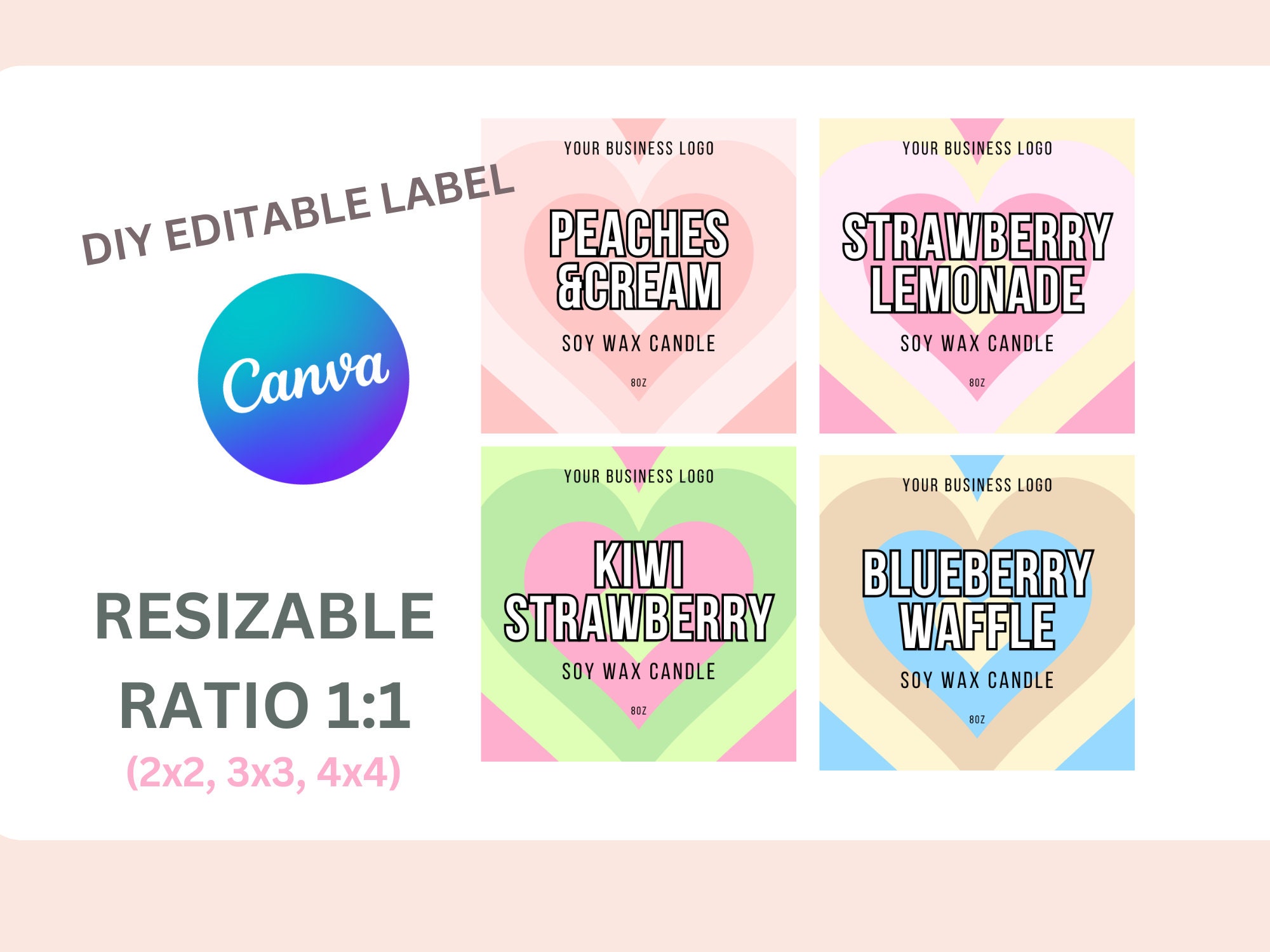 DIY Printable Label Template, Cute Custom Labels, Editable Printable ...
