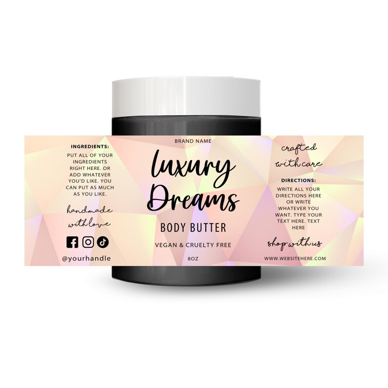 DIY Editable Label | Wrap Around Labels | Cosmetic DIY Labels | Luxury ...