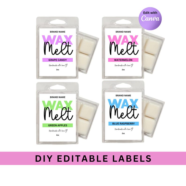 DIY Wax Melt Label / Canva Editable Labels / Wax Melt Labels / Luxury ...