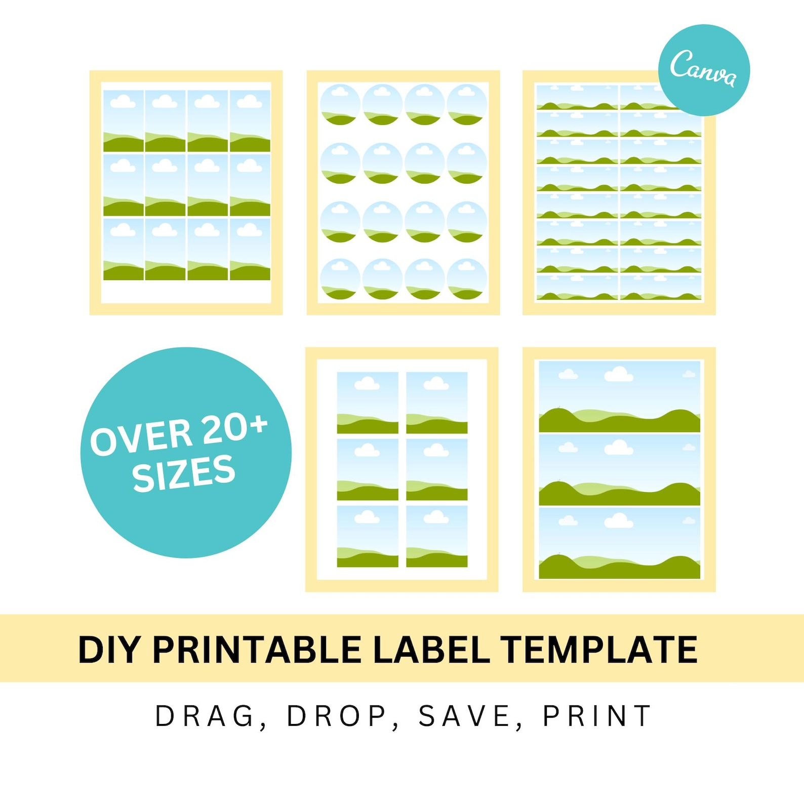 Printable Label Template / DIY Label Printable Sheets / Drag and Drop ...