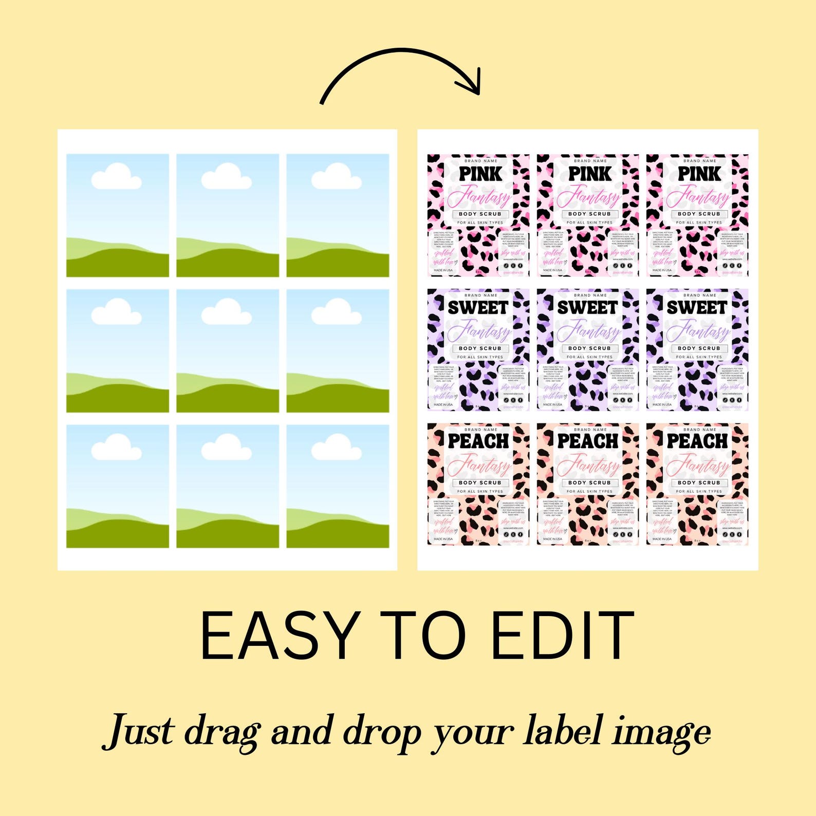Printable Label Template / DIY Label Printable Sheets / Drag and Drop ...