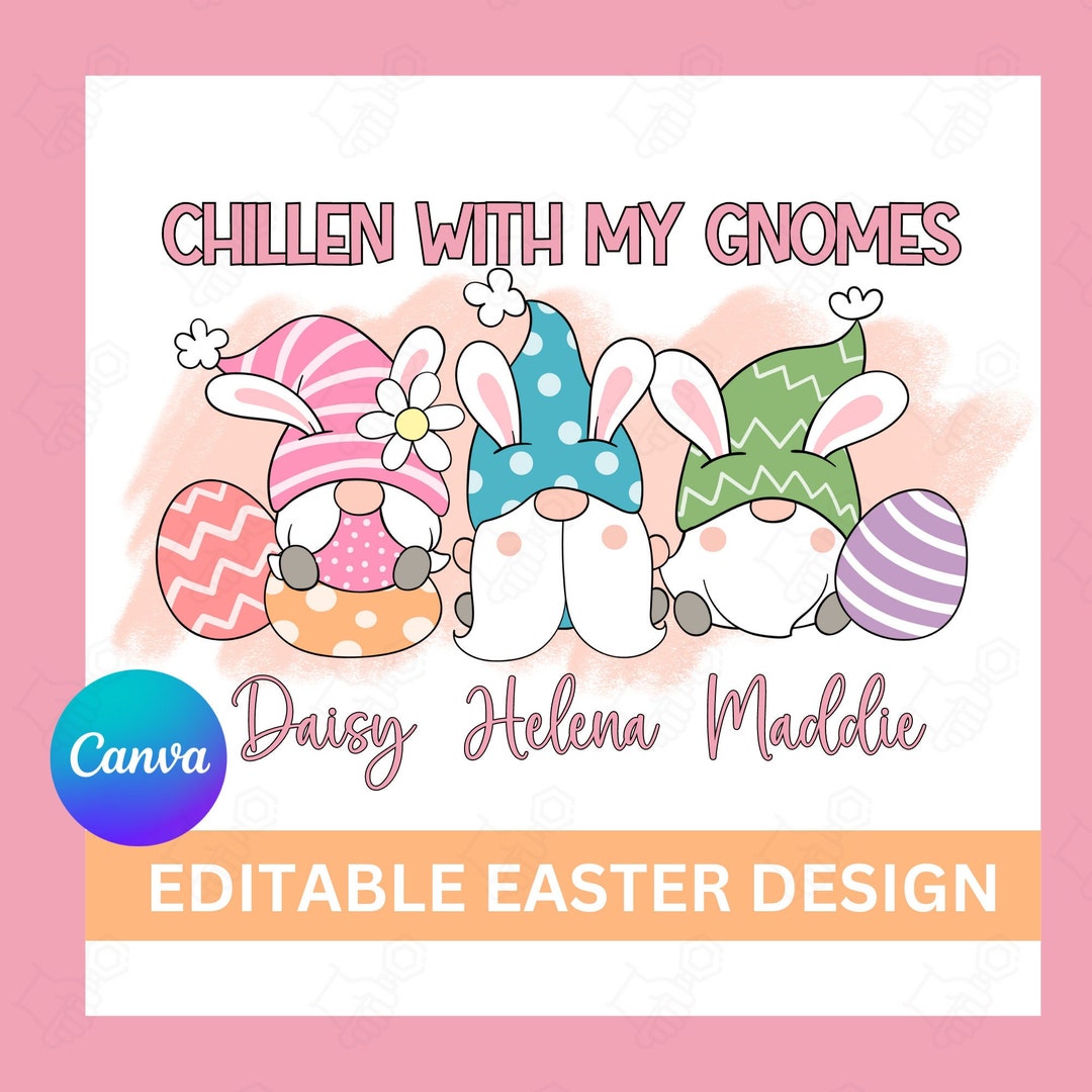 Gnomes Easter DIY Editable PNG Design, Easter PNG, Custom Easter Design ...