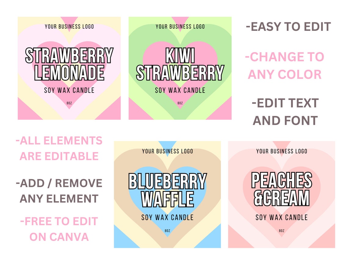 DIY Printable Label Template, Cute Custom Labels, Editable Printable ...