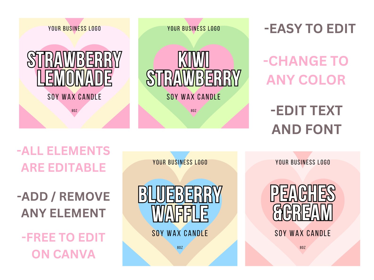 DIY Printable Label Template, Cute Custom Labels, Editable Printable ...