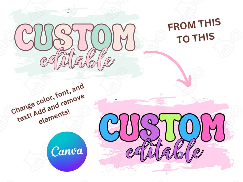 DIY Premade Custom Logo / Editable Logo / Pastel Custom Text ...