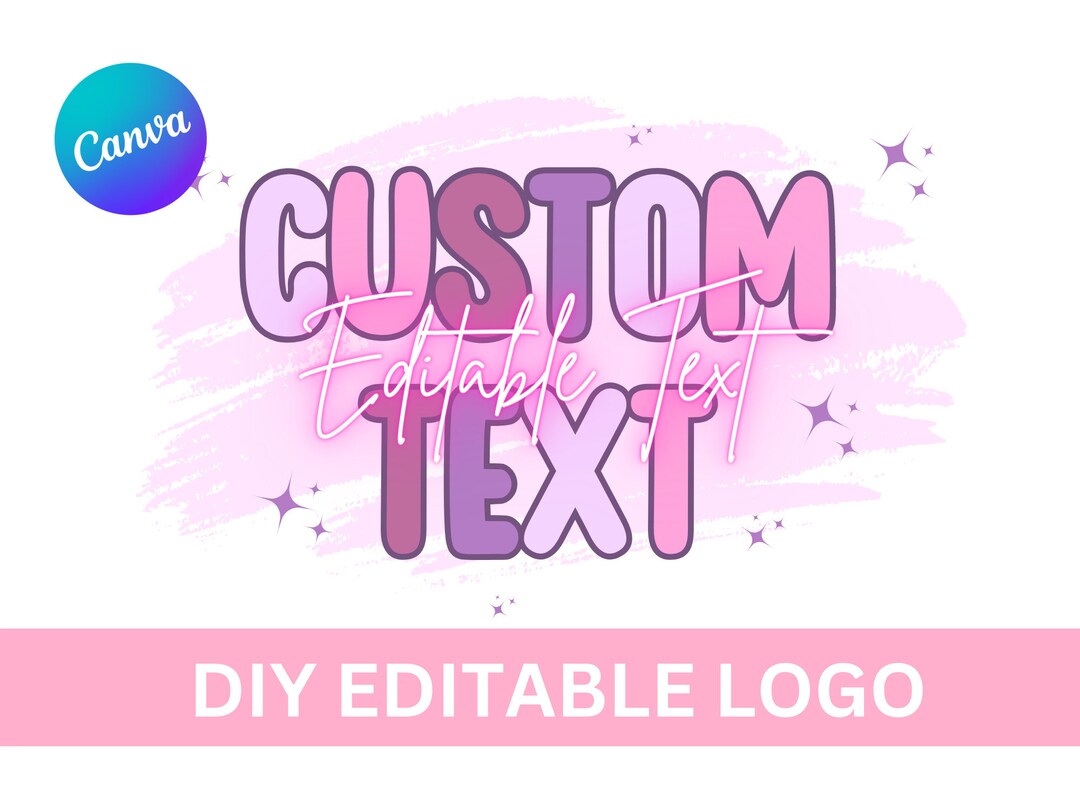 DIY Premade Custom Logo / Editable Logo / Pastel Custom Text ...