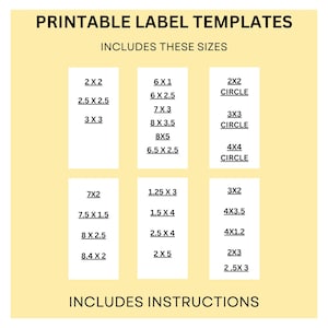 Printable Label Template / DIY Label Printable Sheets / Drag and Drop ...