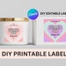 DIY Printable Label Template, Cute Custom Labels, Editable Printable ...
