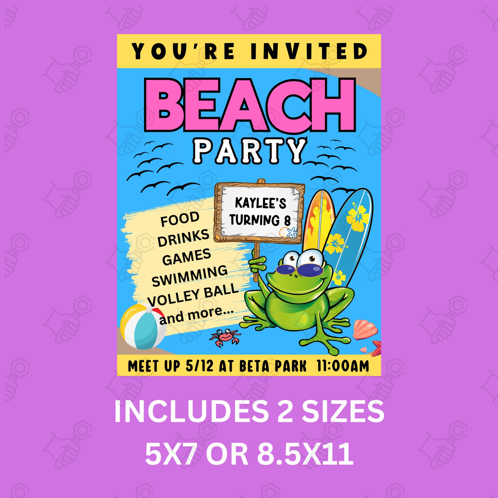 Beach Party Flyer, Summer Party Flyer, DIY Flyer Template Design, Pool ...