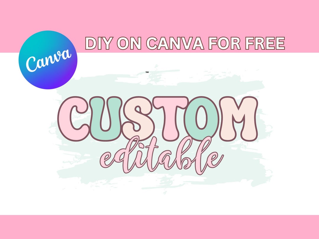 DIY Premade Custom Logo / Editable Logo / Pastel Custom Text ...