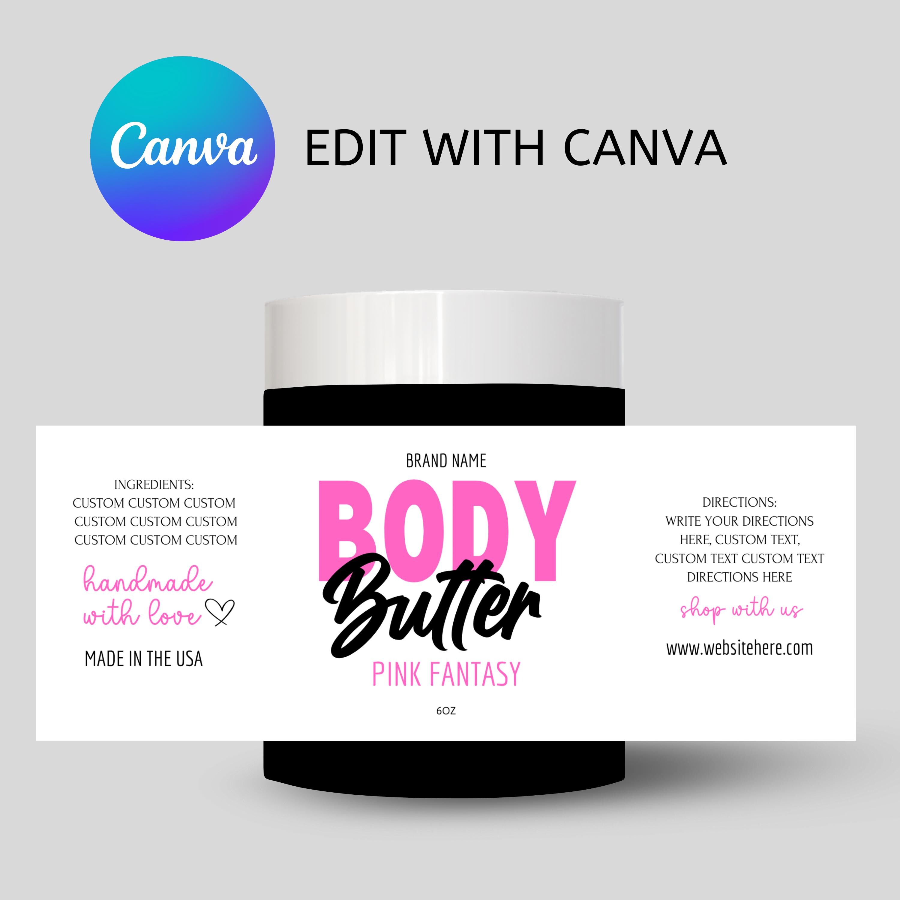 DIY Cosmetic Label / Canva Editable Labels / Body Butter Labels / Soap ...