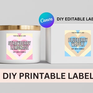 DIY Printable Label Template, Cute Custom Labels, Editable Printable ...