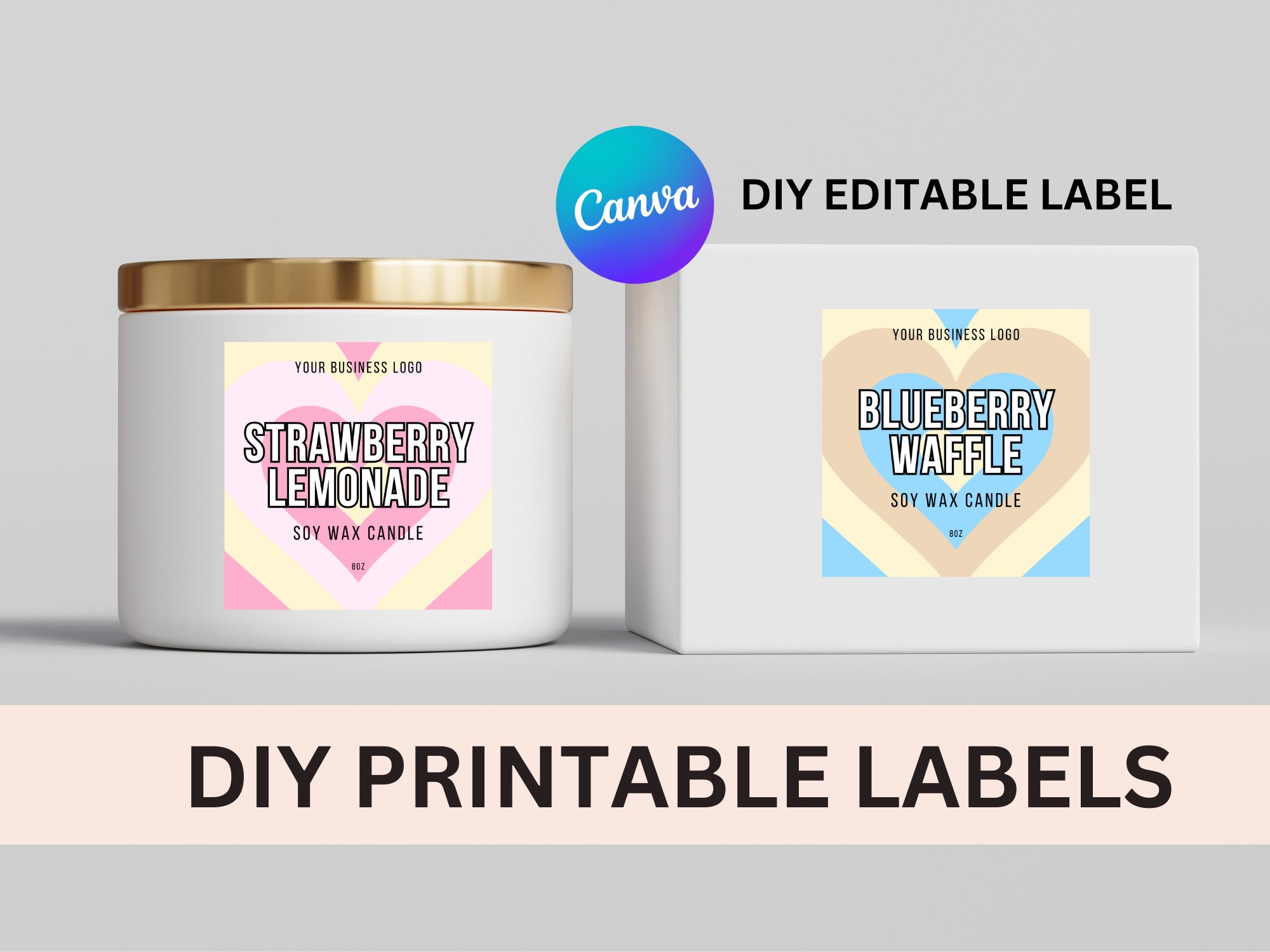 DIY Printable Label Template, Cute Custom Labels, Editable Printable ...