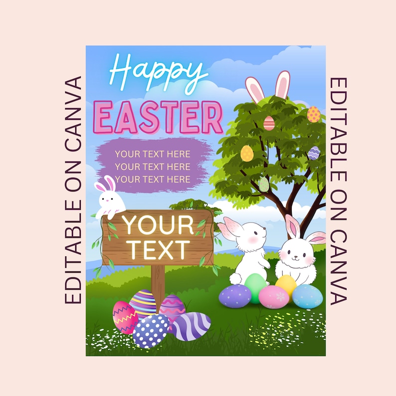 Editable Easter DIY Flyer, Canva Editable Flyer, Easter Templates ...