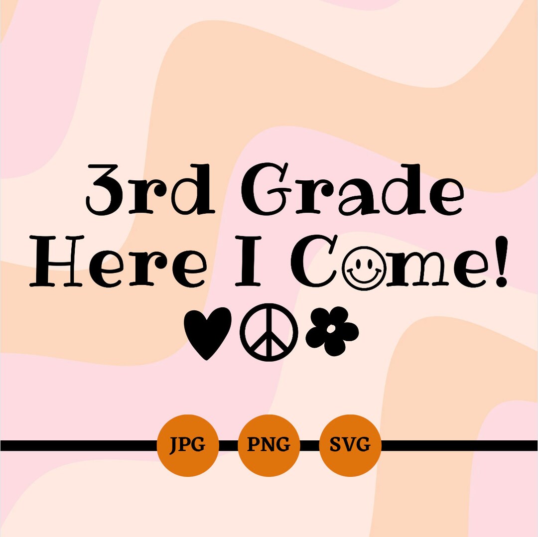 3rd Grade Here I Come, SVG, PNG, JPG, Retro, Third Grade, Back to ...