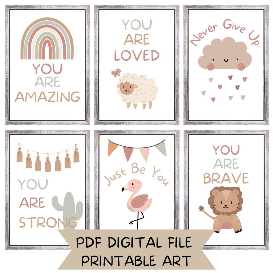 Boho Printable Art, PDF, Boho Classroom Theme Posters, Playroom Prints ...