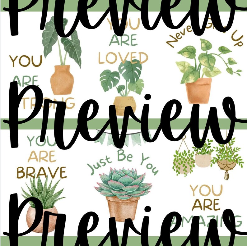 Potted Plants and Succulents Printable Art PDF Classroom - Etsy