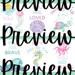 Watercolor Ocean Animal Printable Art, PDF, Classroom Theme Posters ...