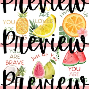 Tropical Fruit Printable Art, PDF, Classroom Theme Posters, Watercolor ...