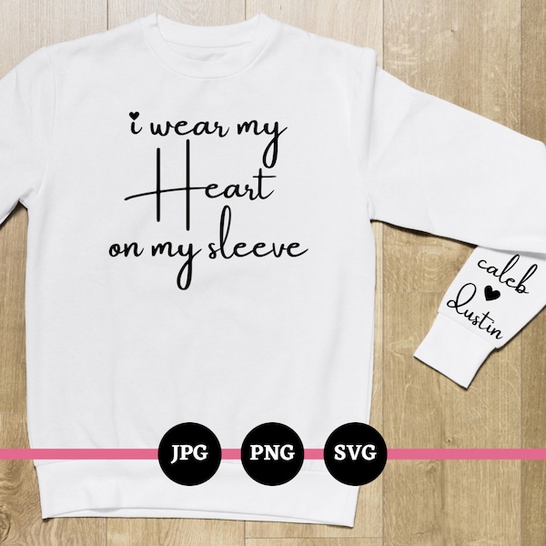 Inwear My Heart on My Sleeve Svg - Etsy