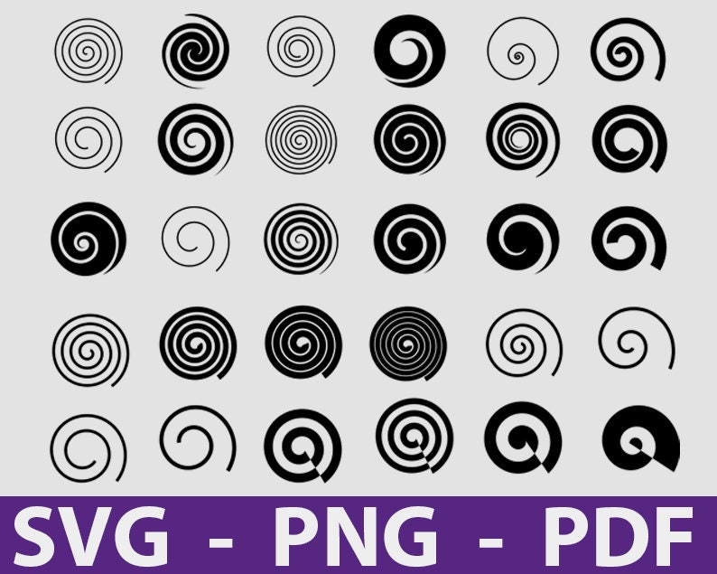 Spiral SVG, Spiral SVG Bundle, Hypnotic Spiral, Swirl Svg,spiral Clip ...