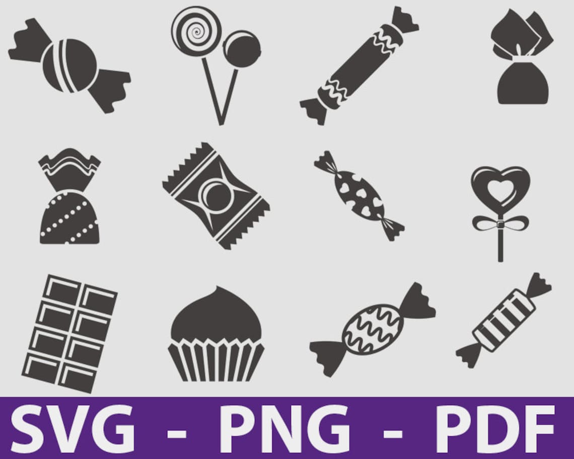 Candy Svg, Candies Svg, Lollipop Svg, Candy Vector, Sweets Svg ...
