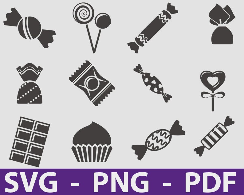 Candy Svg, Candies Svg, Lollipop Svg, Candy Vector, Sweets Svg ...