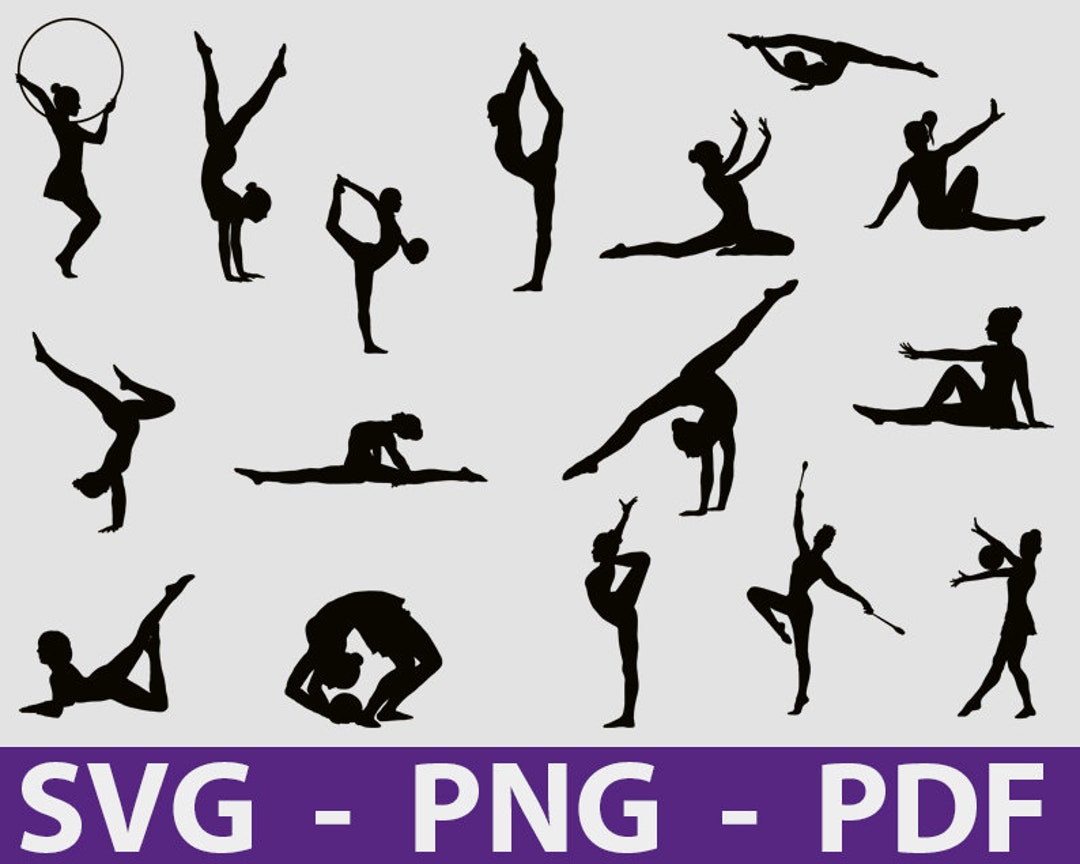 Gymnast, Gymnast Svg Cutting Files, Gymnastics, Comeo, Silhouette ...
