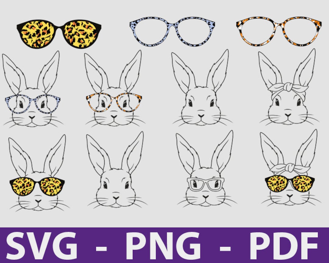 Bunny SVG, Easter SVG, Easter Bunny Sunglasses, Cute Bunny, Easter ...