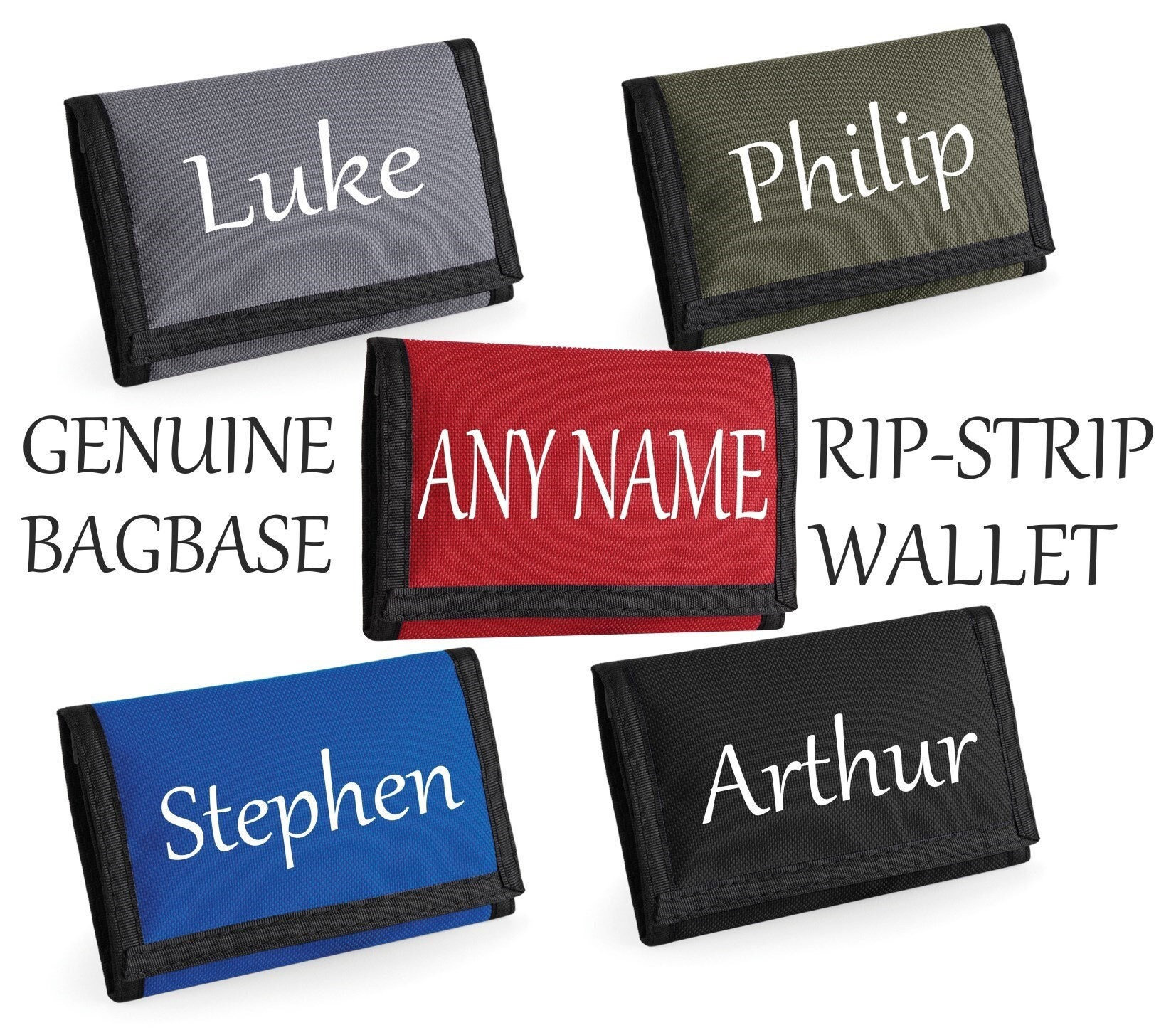 Personalised Trifold Ripper Wallet Child Boys Girl Name Wallet Travel ...