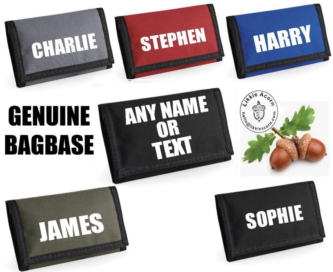 Personalised Trifold Ripper Wallet Mens Boys Girls Name Wallet Travel ...