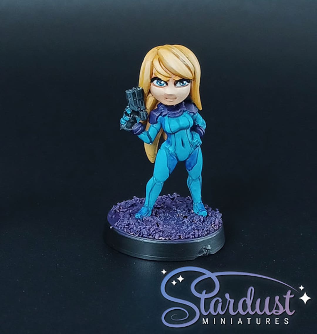 Bounty Hunter Zero Suit Samus Aran Metroid Inspired Handpainted ...