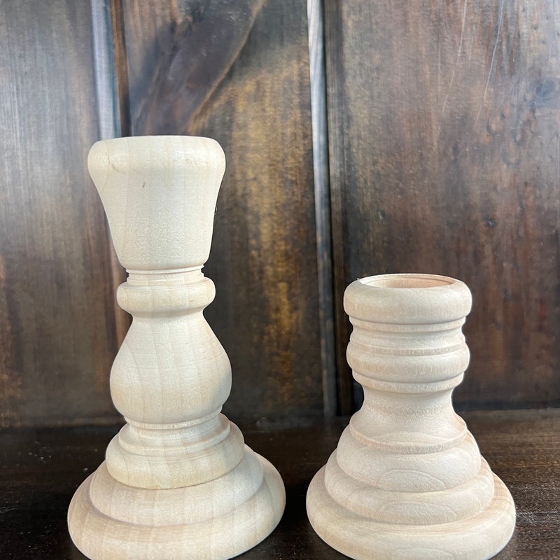 Large Wood Candle Stick - Etsy