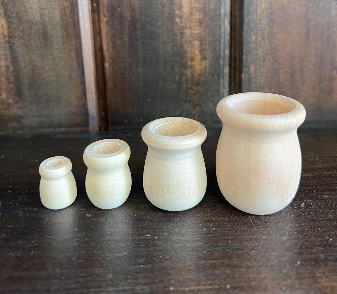 MINI WOODEN POT Sets | Bean Pots | Candle Cups | Candle Holder ...