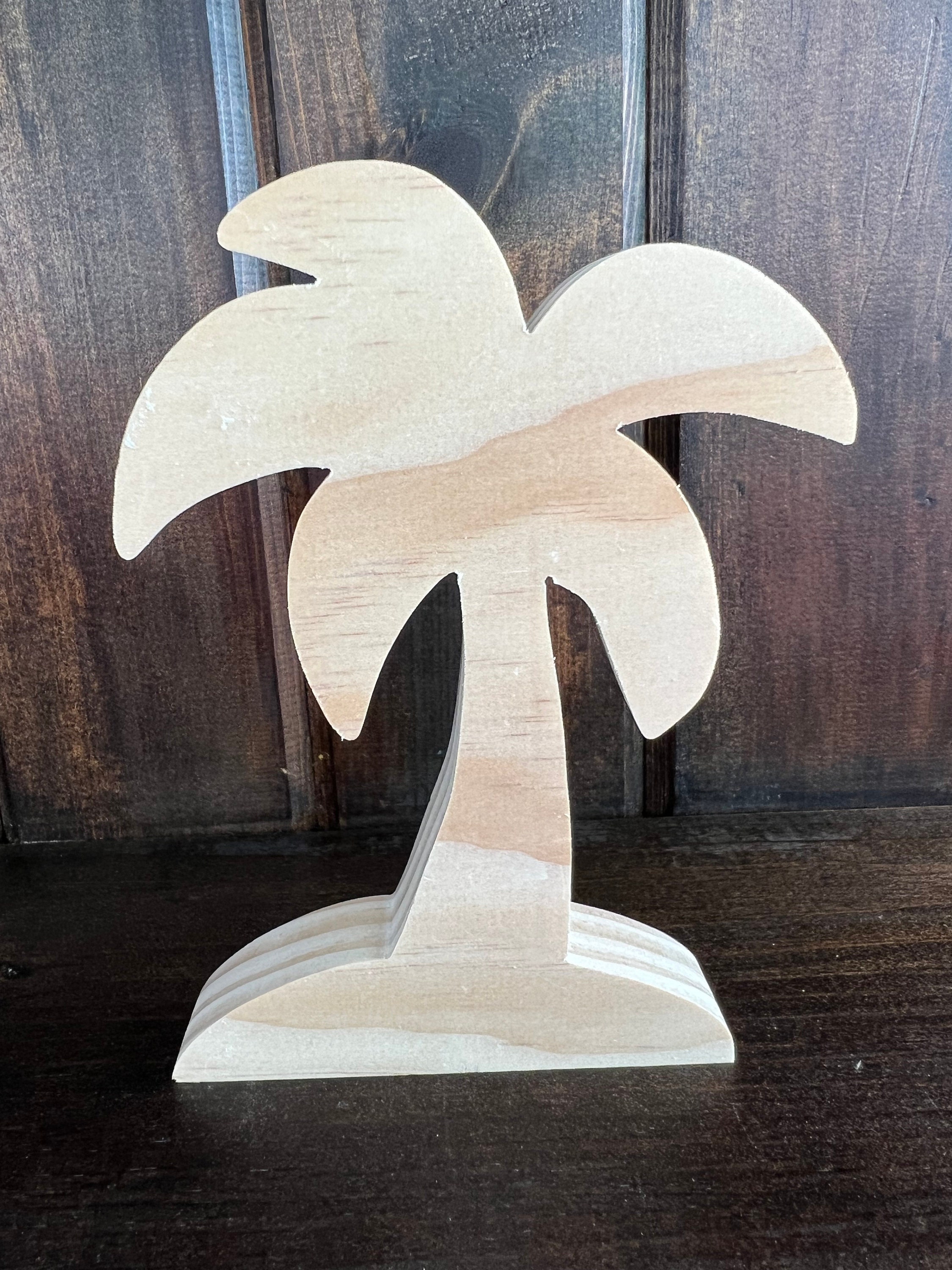 Palm Tree | Chunky Wooden Shapes | Tiered Tray Decor | Shelf Sitter ...