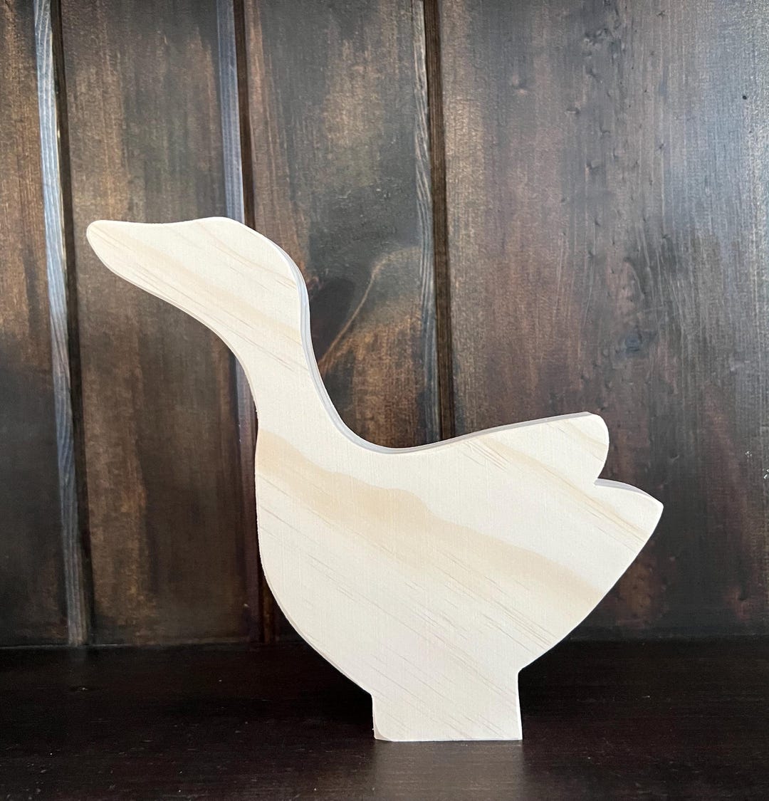 Wooden Goose Shape: Unfinished Pine Wood Craft Cutout, DIY Spring Decor ...