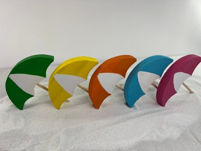 Umbrella | Chunky Wooden Shapes | Tiered Tray Decor | Shelf Sitter ...