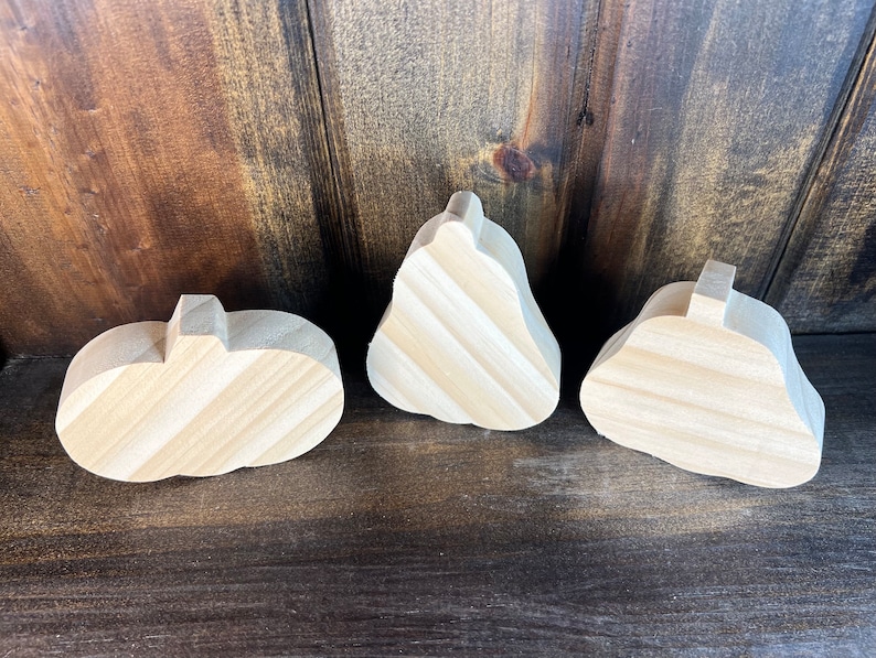 Pine Wood Pumpkins: Unfinished DIY Craft Cutouts - Etsy