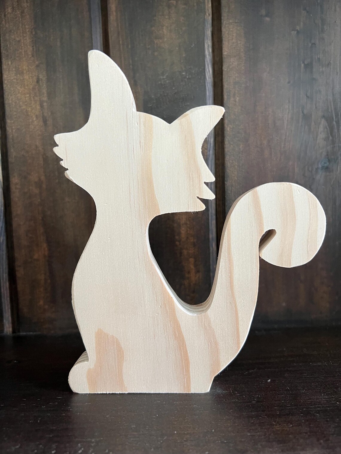 Pine Wood Cat Shape: DIY Craft Supply, Tiered Tray Decor - Etsy