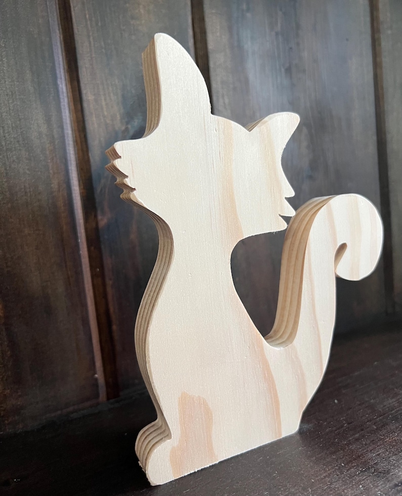 Pine Wood Cat Shape: DIY Craft Supply, Tiered Tray Decor - Etsy