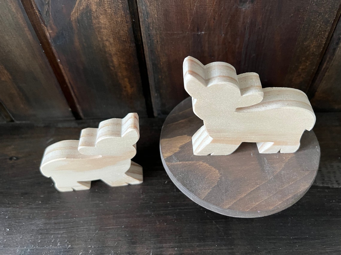 Farmhouse Lamb | Wooden Shapes | Tiered Tray Decor | Shelf Sitter | DIY ...