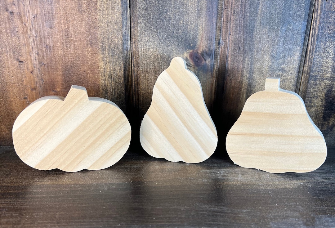 Pine Wood Pumpkins: Unfinished DIY Craft Cutouts - Etsy