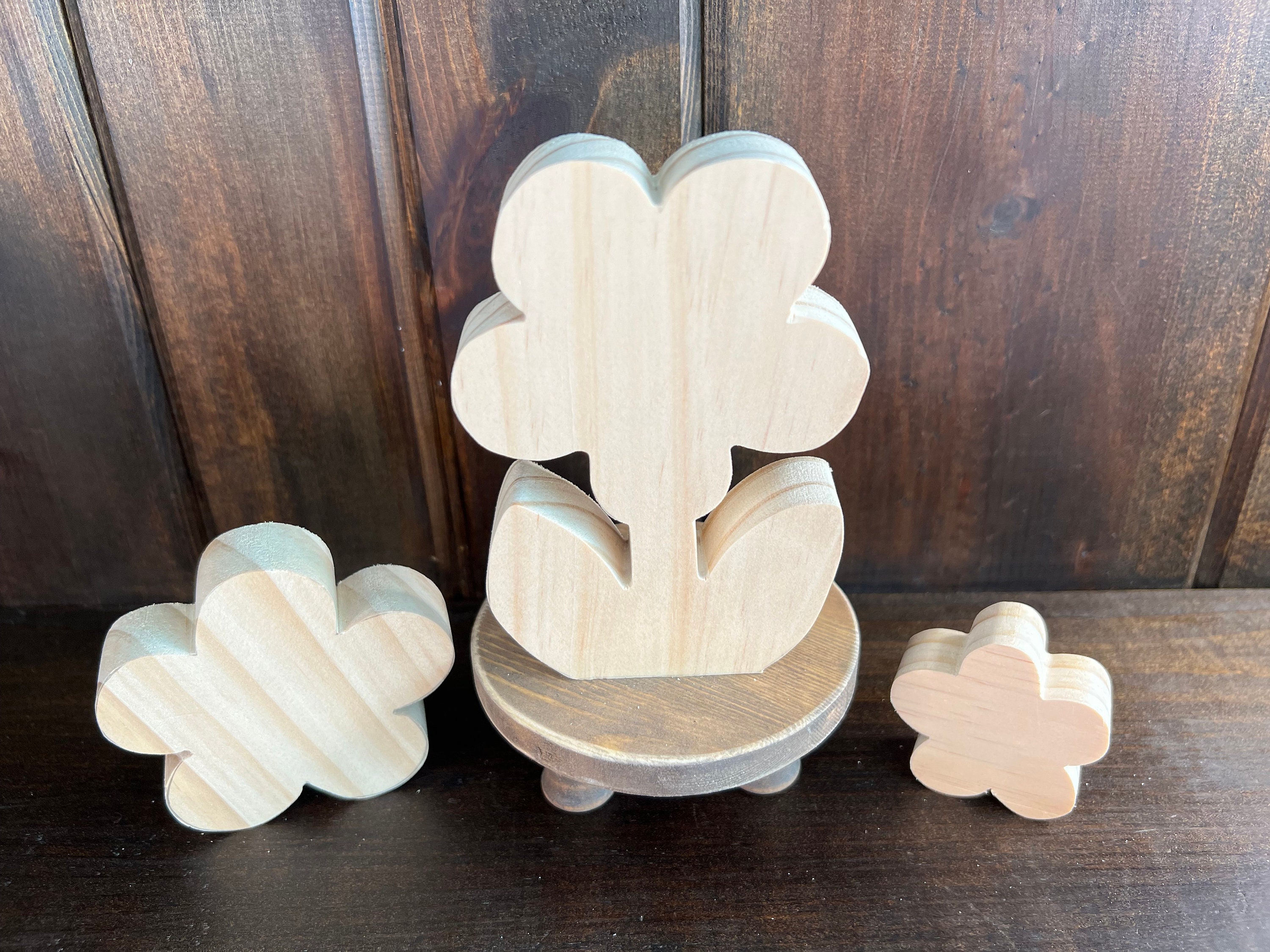 Daisy Flower | Wooden Shapes | Tiered Tray Decor | Shelf Sitter | DIY ...