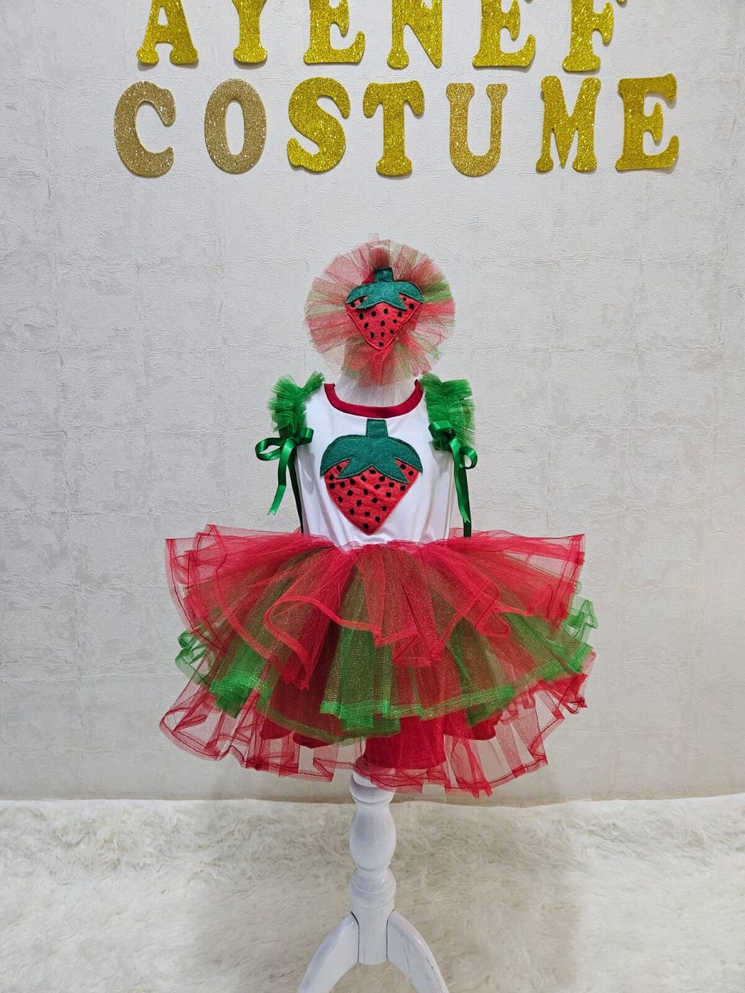 Strawberry Girl Costume for Birthday Baby Dress Berry Tutu Outfit ...