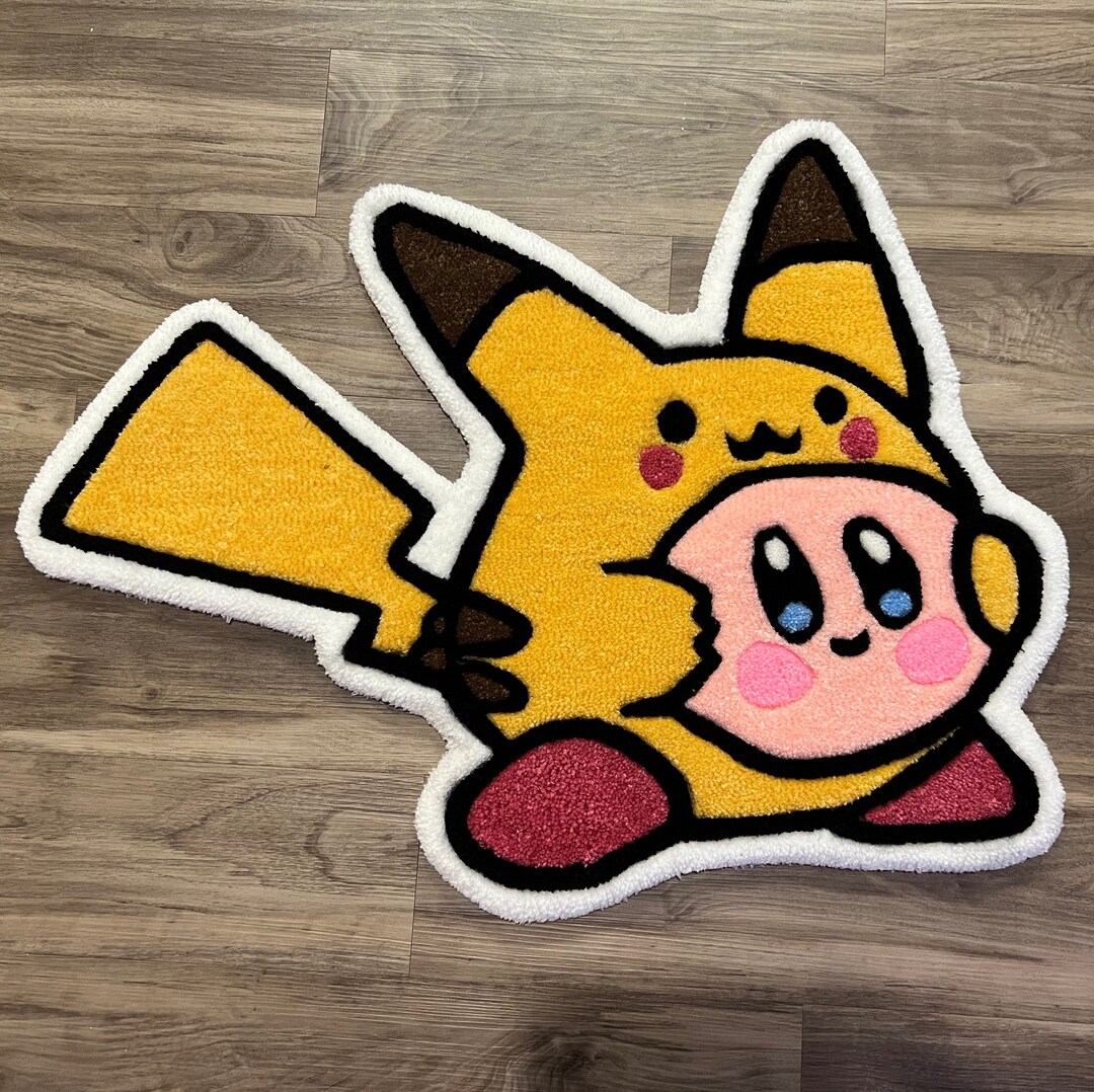 Kirby Pikachu Handmade Tufted Rug - Etsy