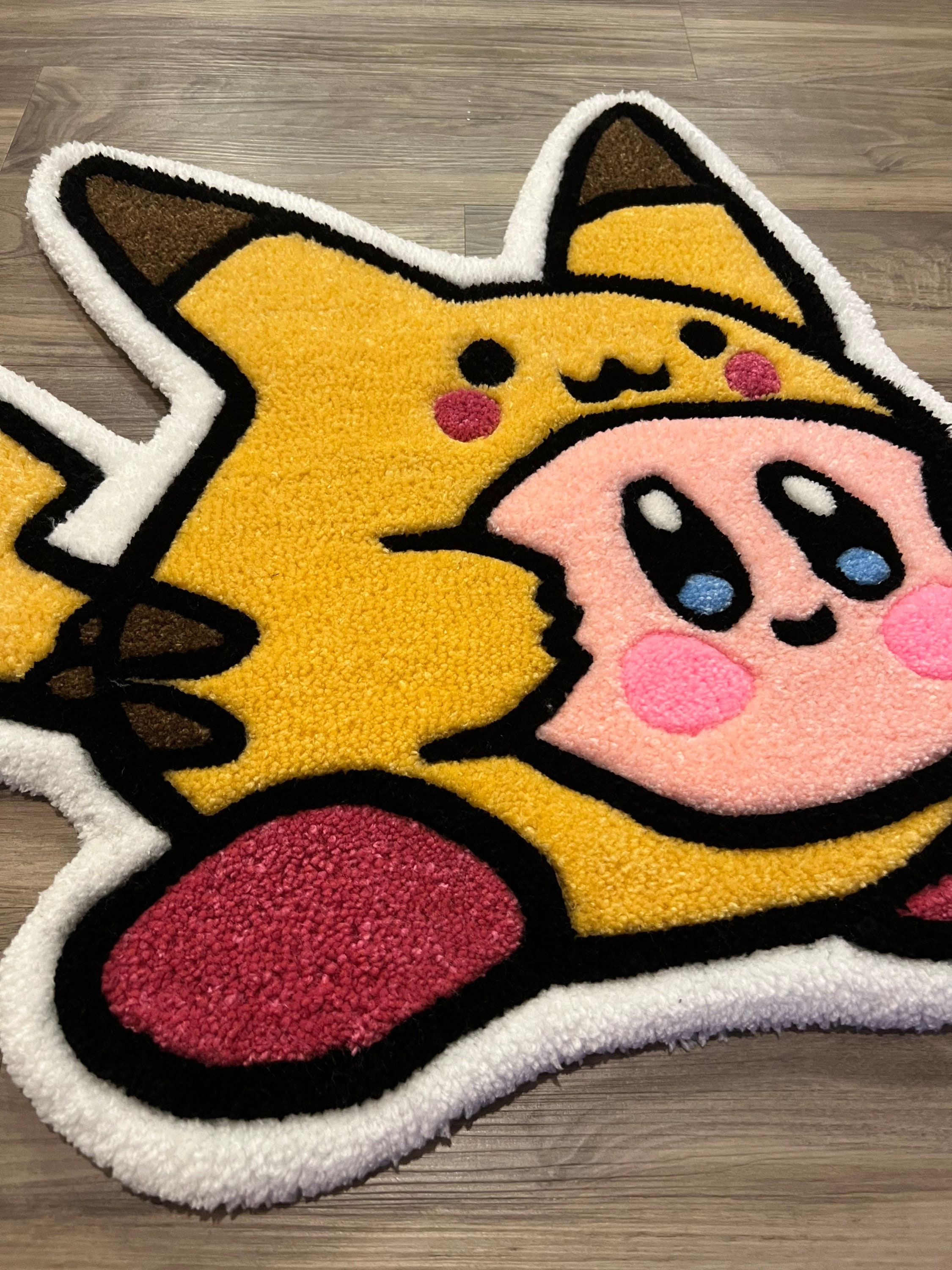 Kirby Pikachu Handmade Tufted Rug - Etsy