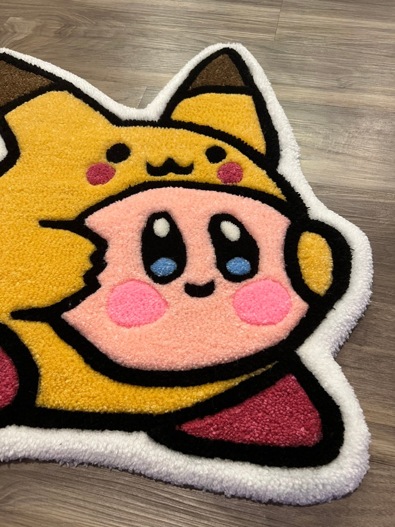 Kirby Pikachu Handmade Tufted Rug - Etsy