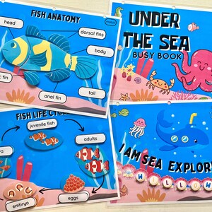 Ocean Busy Book, Marine Animals, Printable Learning Binder, Homeschool ...
