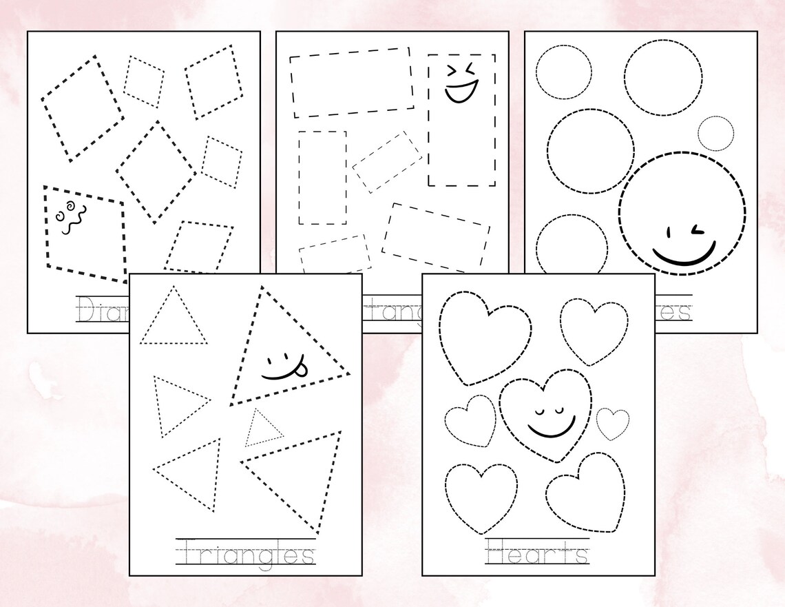 Tracing Shapes: Handwriting Practice, Tracing Practice, Pencil Control ...
