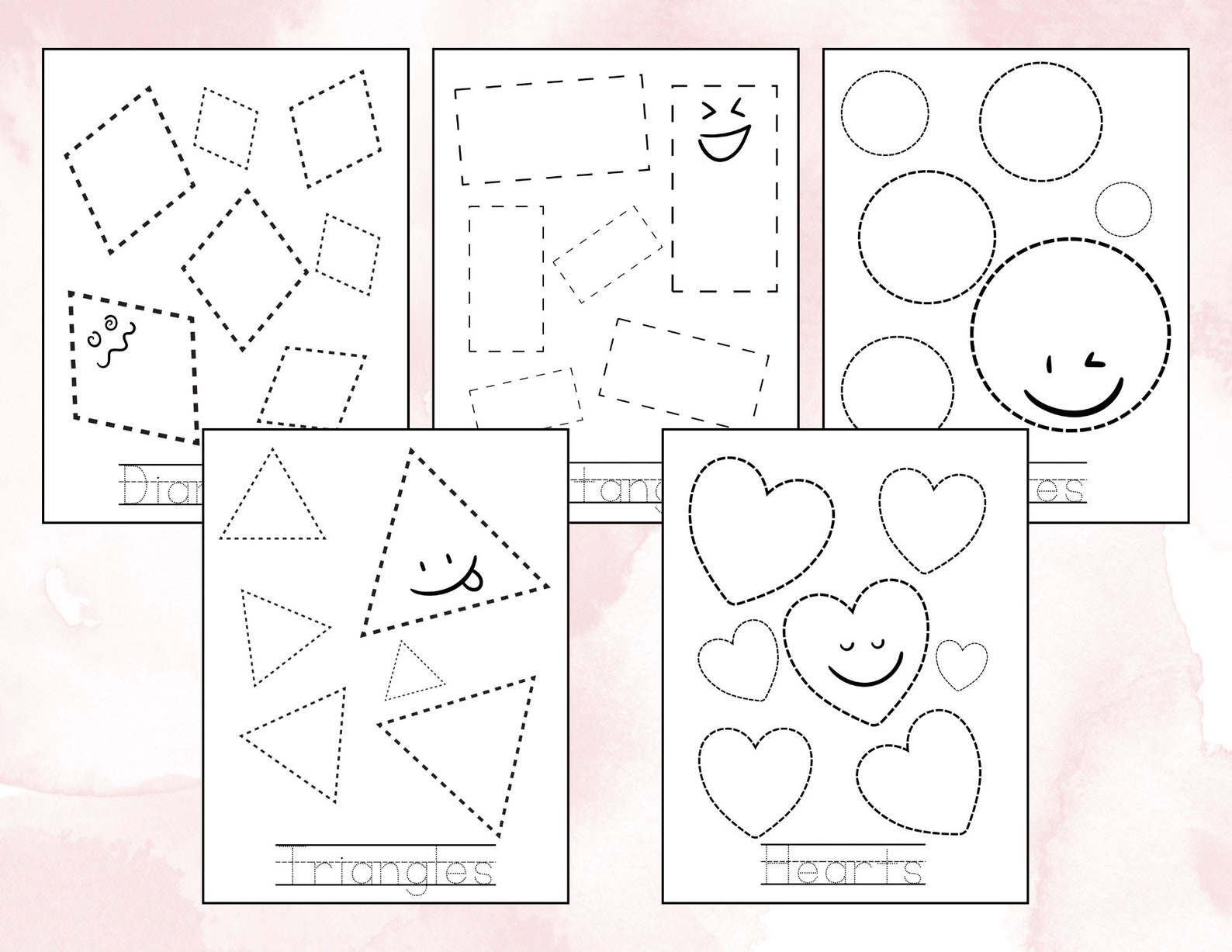 Tracing Shapes: Handwriting Practice, Tracing Practice, Pencil Control ...